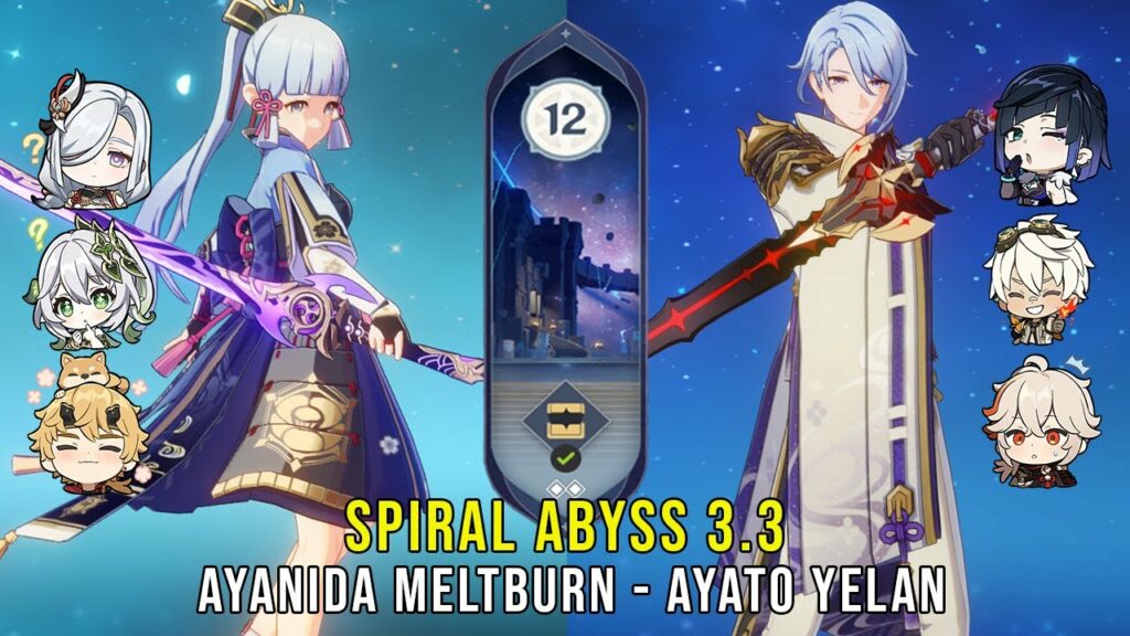 C0 Ayaka Nahida Melt Burn and C0 Ayato Yelan - Genshin Impact Abyss 3.3 - Floor 12 9 Stars - Moe ...