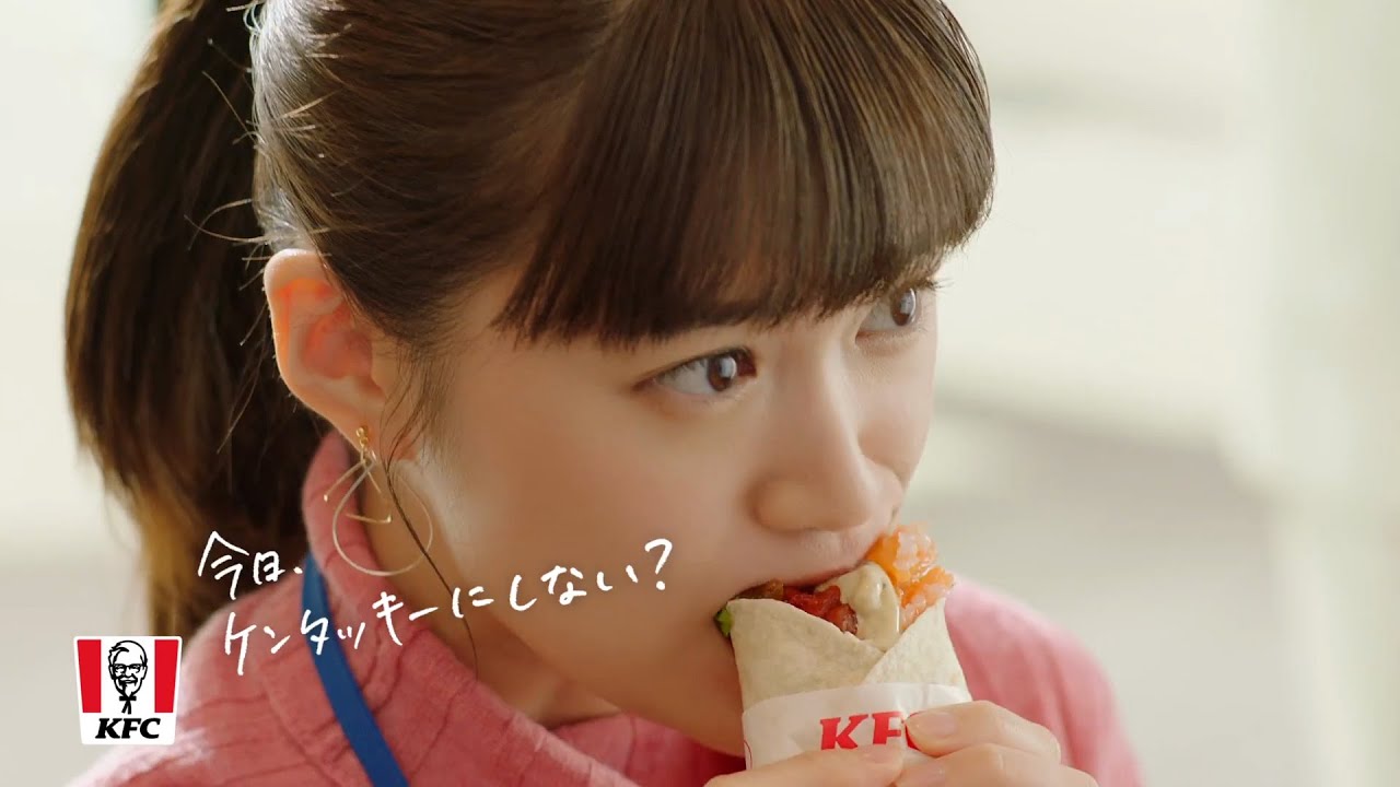 [일본광고] 코니시 사쿠라코, KFC 小西桜子 ケンタッキー ツイスターランチ CM 2体のカーネル篇 「選べる500円。ツイスターランチ」 - Moe Zine