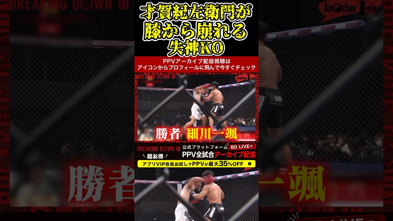 才賀紀左衛門が膝から崩れる失神ko!強すぎる細川一颯【ブレイキングダウン10 ブレイキングダウン Breakingdown オーディション