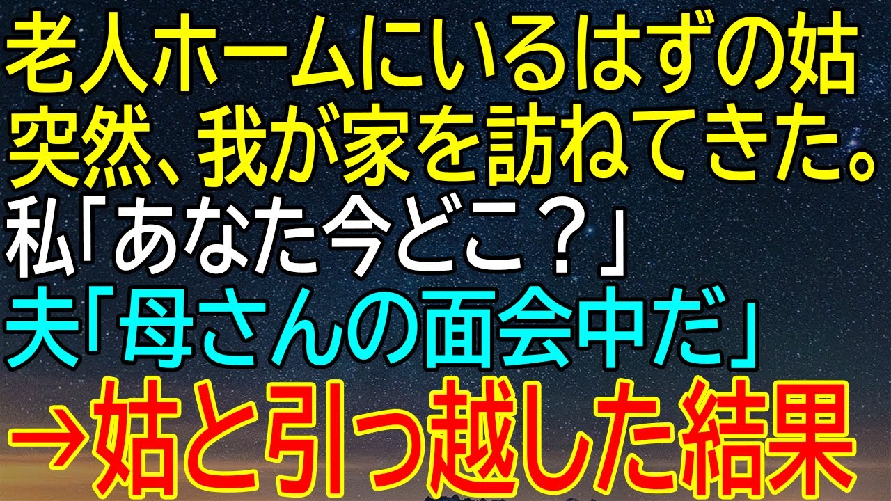 【感動★総集編】老人ホームから抜け出し我が家に訪ねてきた姑!夫の説明に驚きの真相が明らかになるまで!引っ越しの裏に潜む衝撃の事実とは?【修羅場