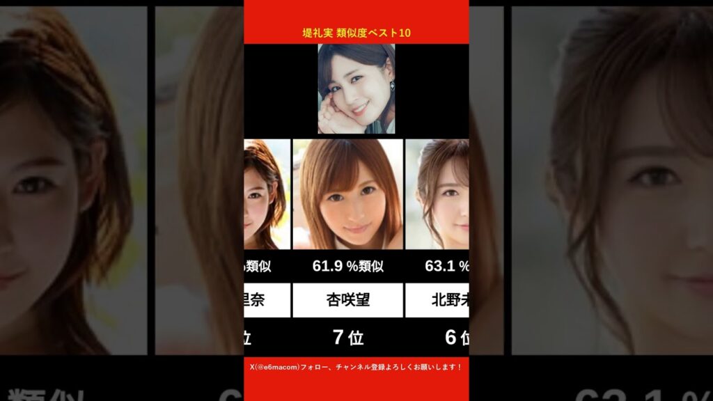 堤礼実に似てるAV女優ベスト10 【AI解析】 - Moe Zine