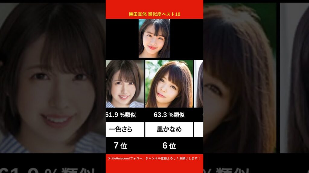 横田真悠に似てるAV女優ベスト10 【AI解析】 - Moe Zine