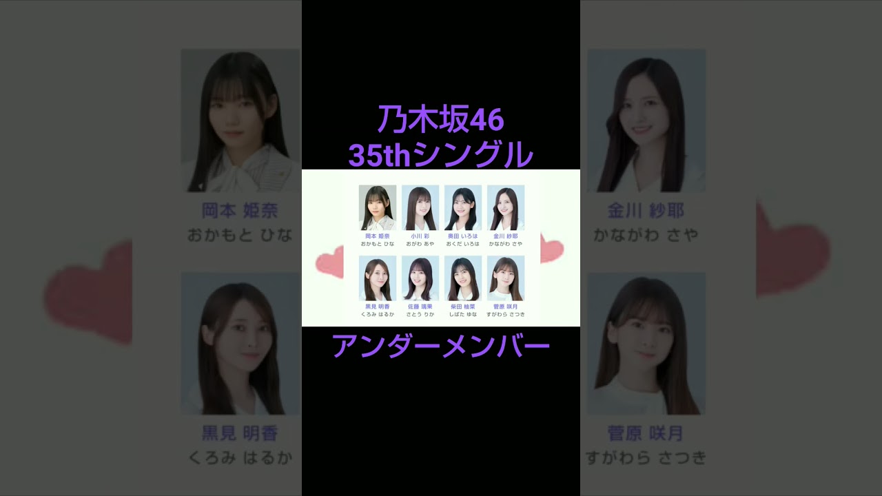 【乃木坂46】35thシングルアンダーメンバー発表 - Moe Zine