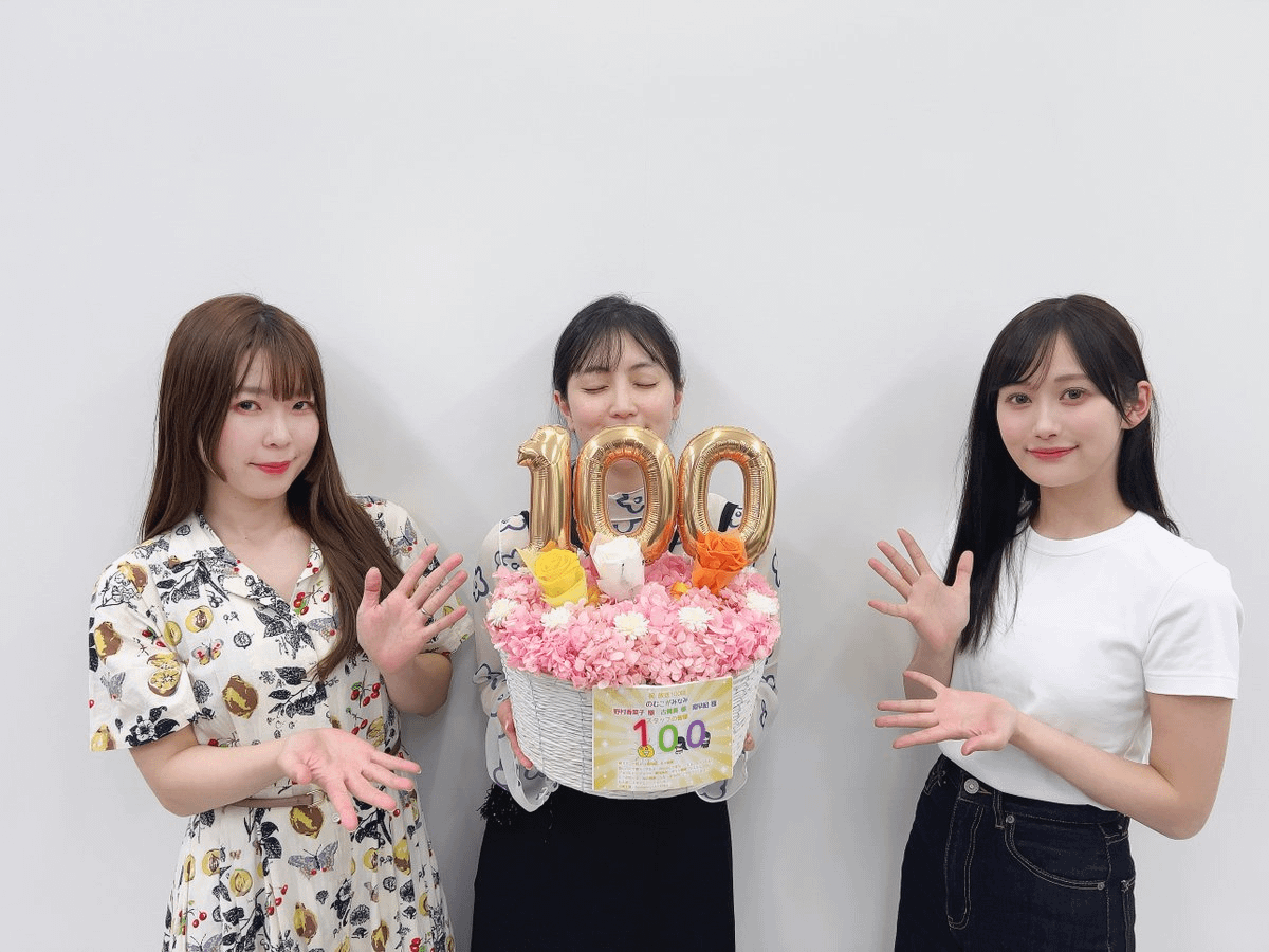 Nomura Kanako, Koga Aoi, and Minami Saki from「NomuKogaMinami」#100 - Moe Zine