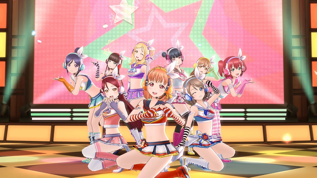 Aqours☆HEROES (Aqours, shorter Skirt(0.67), Happiness Cheerleader Costume)[16:9][SIFAS MV] - Moe ...