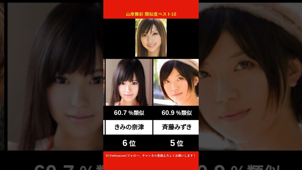 山岸舞彩に似てるAV女優ベスト10 【AI解析】 - Moe Zine